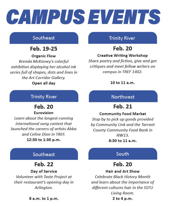 CAMPUS EVENTS FOR WEEK OF FEB. 19 – The Collegian