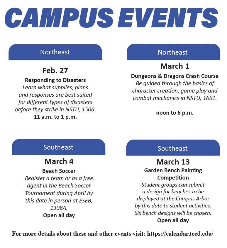 CAMPUS EVENTS FOR WEEK OF MARCH 12 – The Collegian