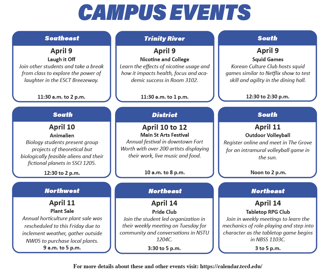 CAMPUS EVENTS FOR APRIL 9 – The Collegian